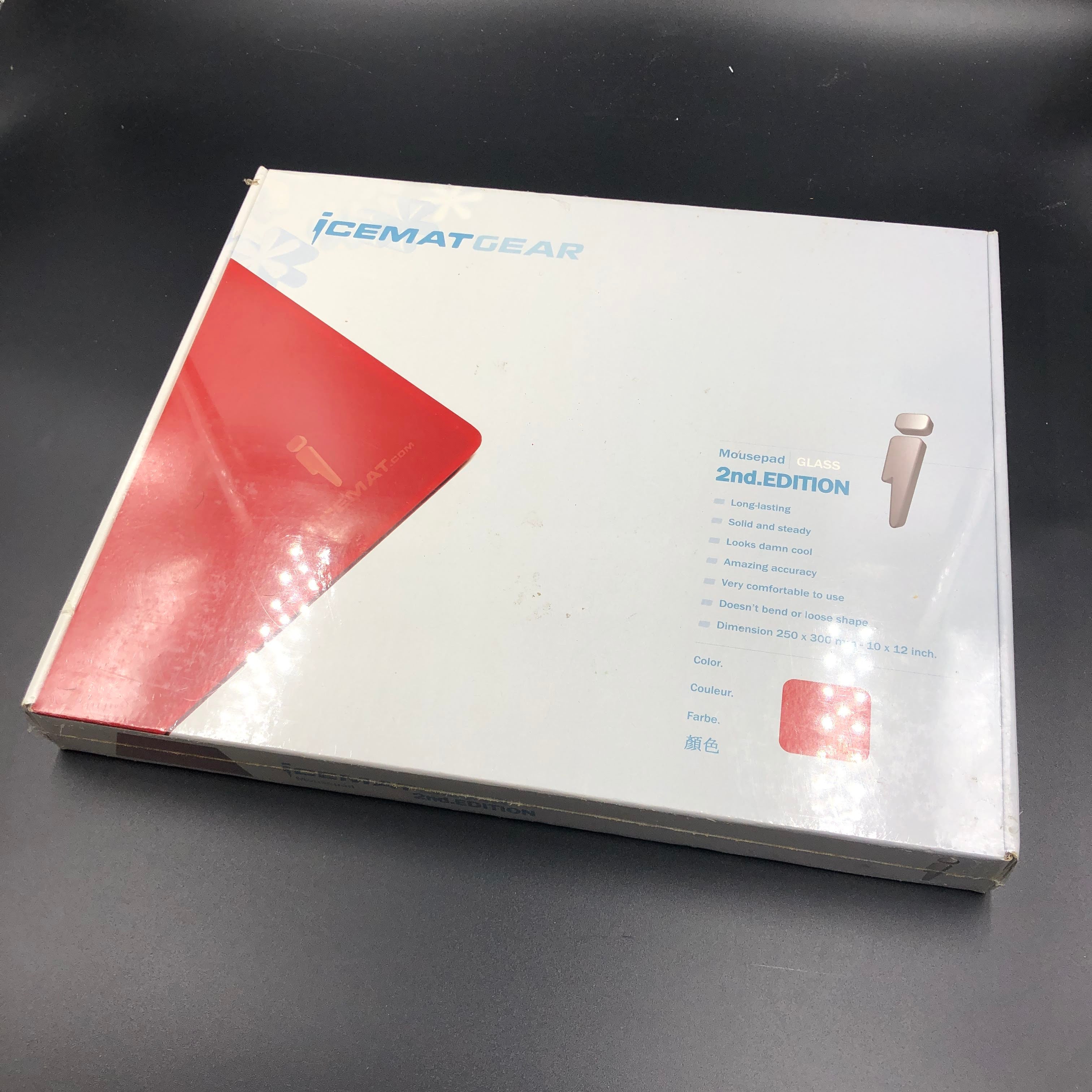 Icemat 2nd Edition Glass Mouse Pad - Red